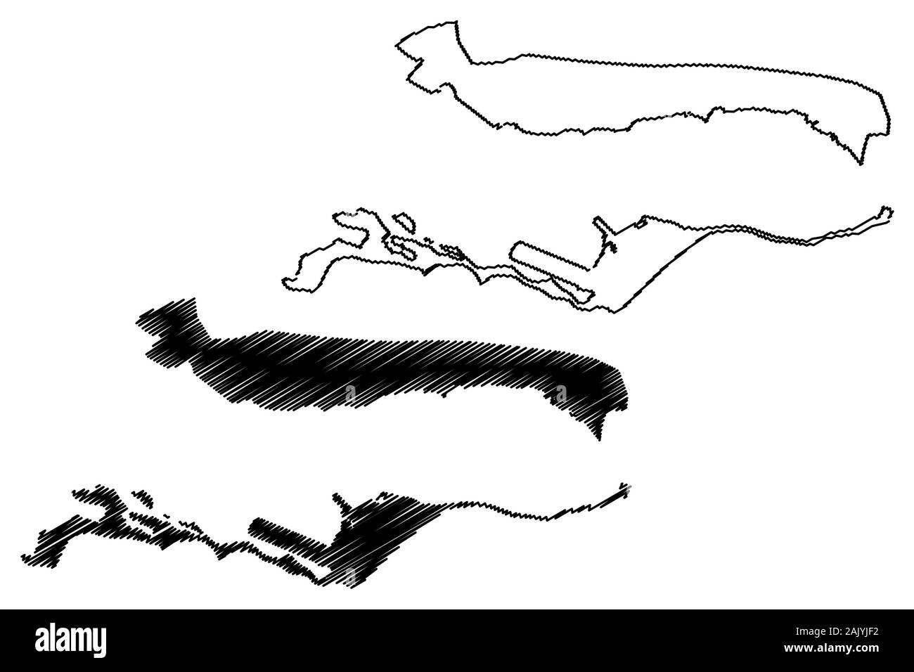 Kingston Parish (Parishes of Jamaica, Surrey County) map vector ...