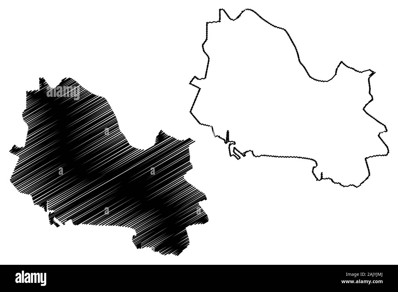 Saint Andrew Parish (Parishes of Jamaica, Surrey County) map vector ...