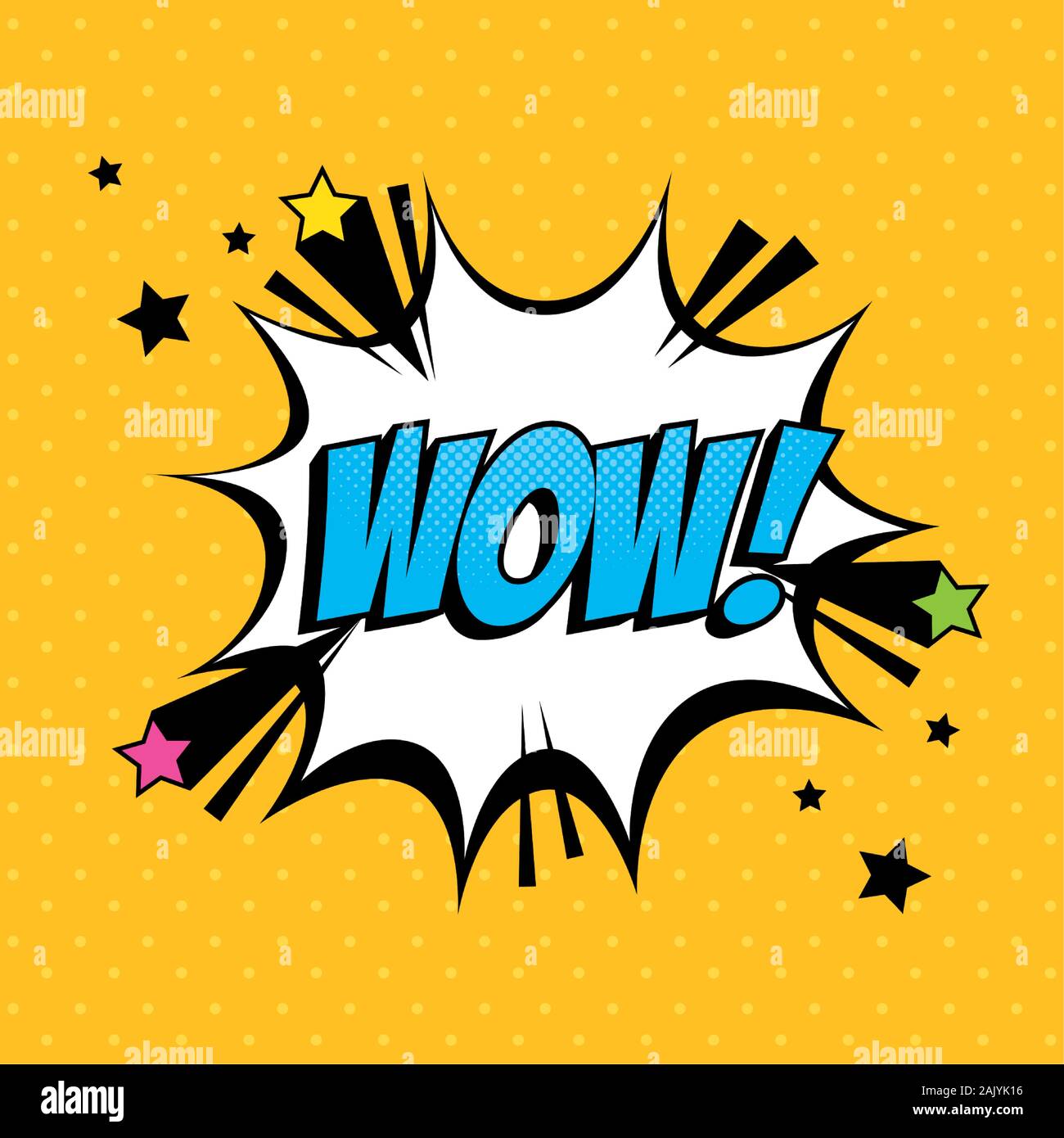 Explosion wow lettering pop Stock Vector Images - Alamy