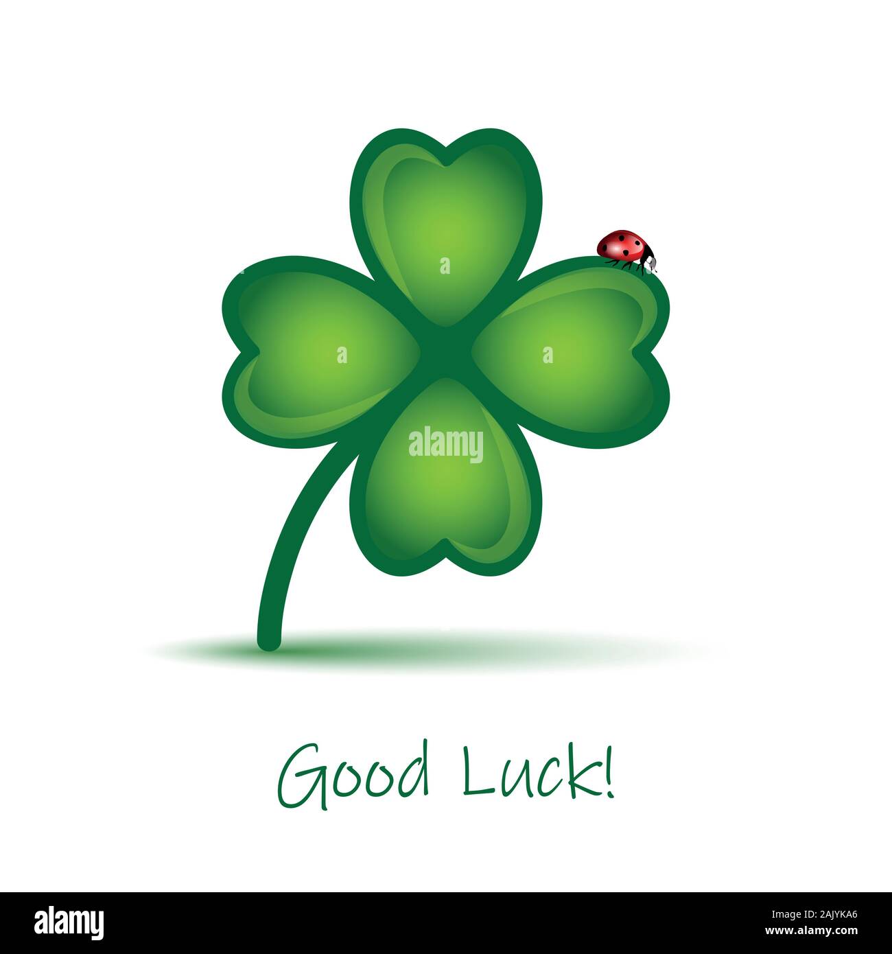 Ladybug on clover Stock Vector Images - Alamy