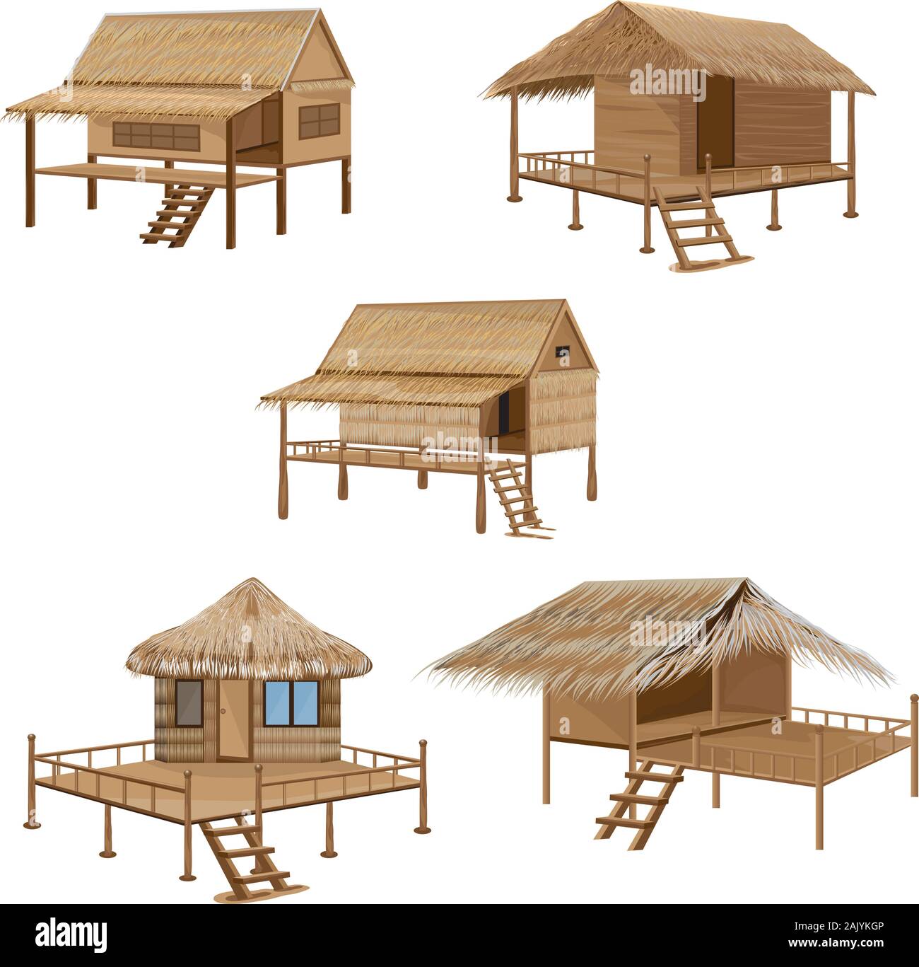 straw hut on white background vector design Stock Vector Image & Art ...