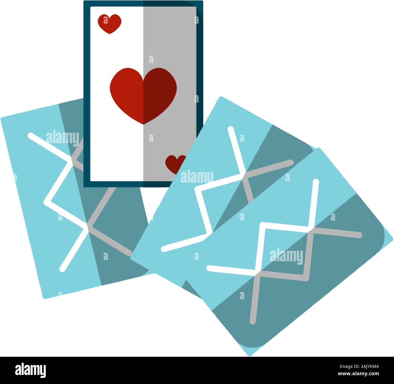Vector flat illustration of playing cards. Icon of pocker cards ...