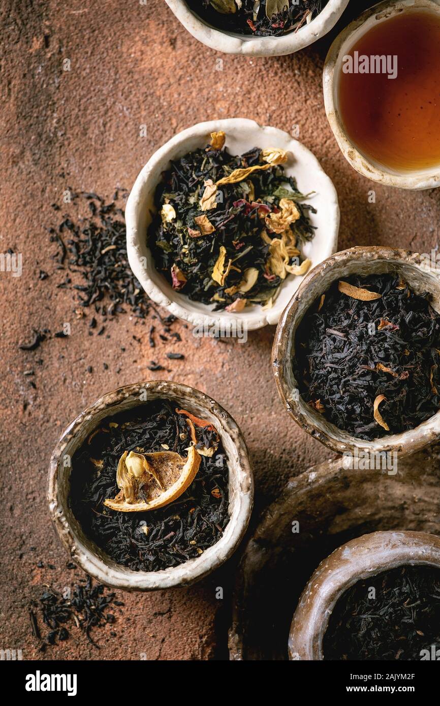 Variety of hot and dry tea Stock Photo - Alamy