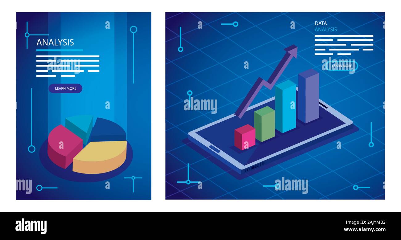 set analysis data poster with business icons Stock Vector Image & Art ...