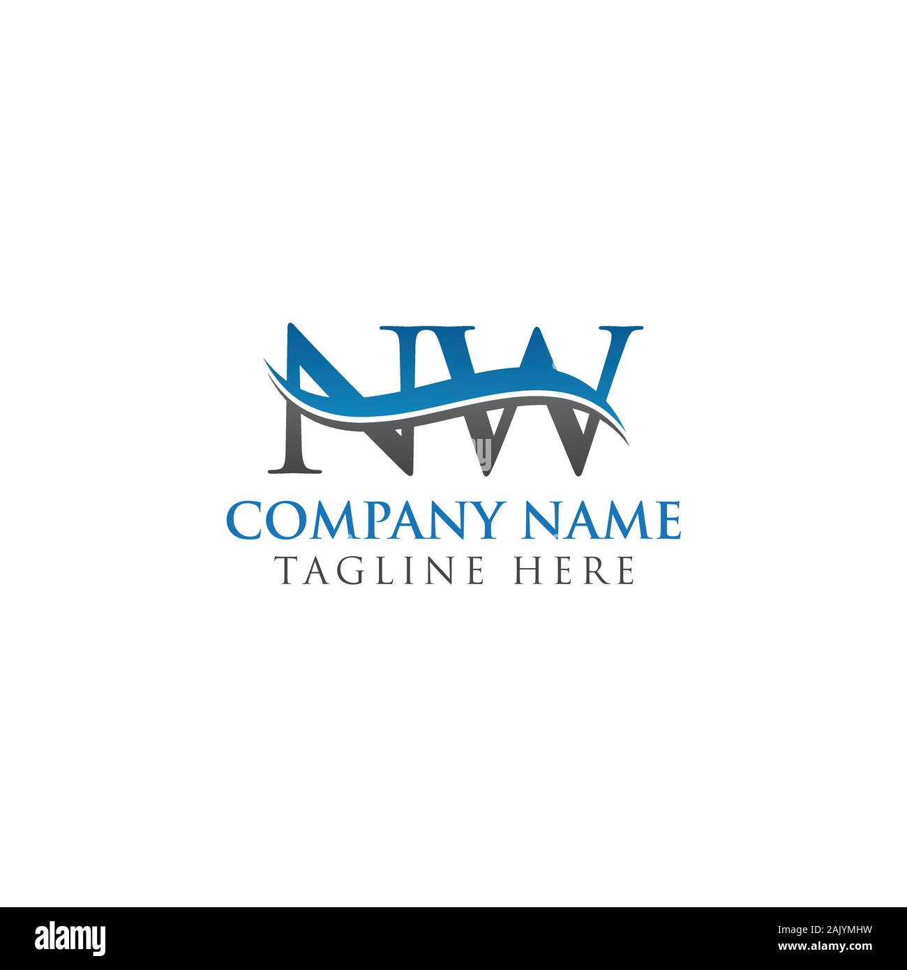 Initial Letter NW Logo Design Vector Template. NW Letter Logo Design ...