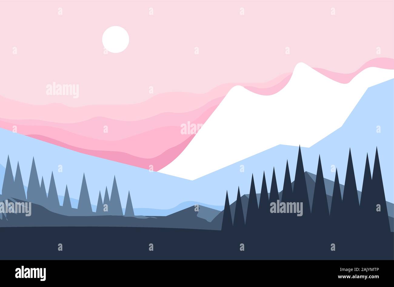 Mountain road trees rocky Stock Vector Images - Alamy