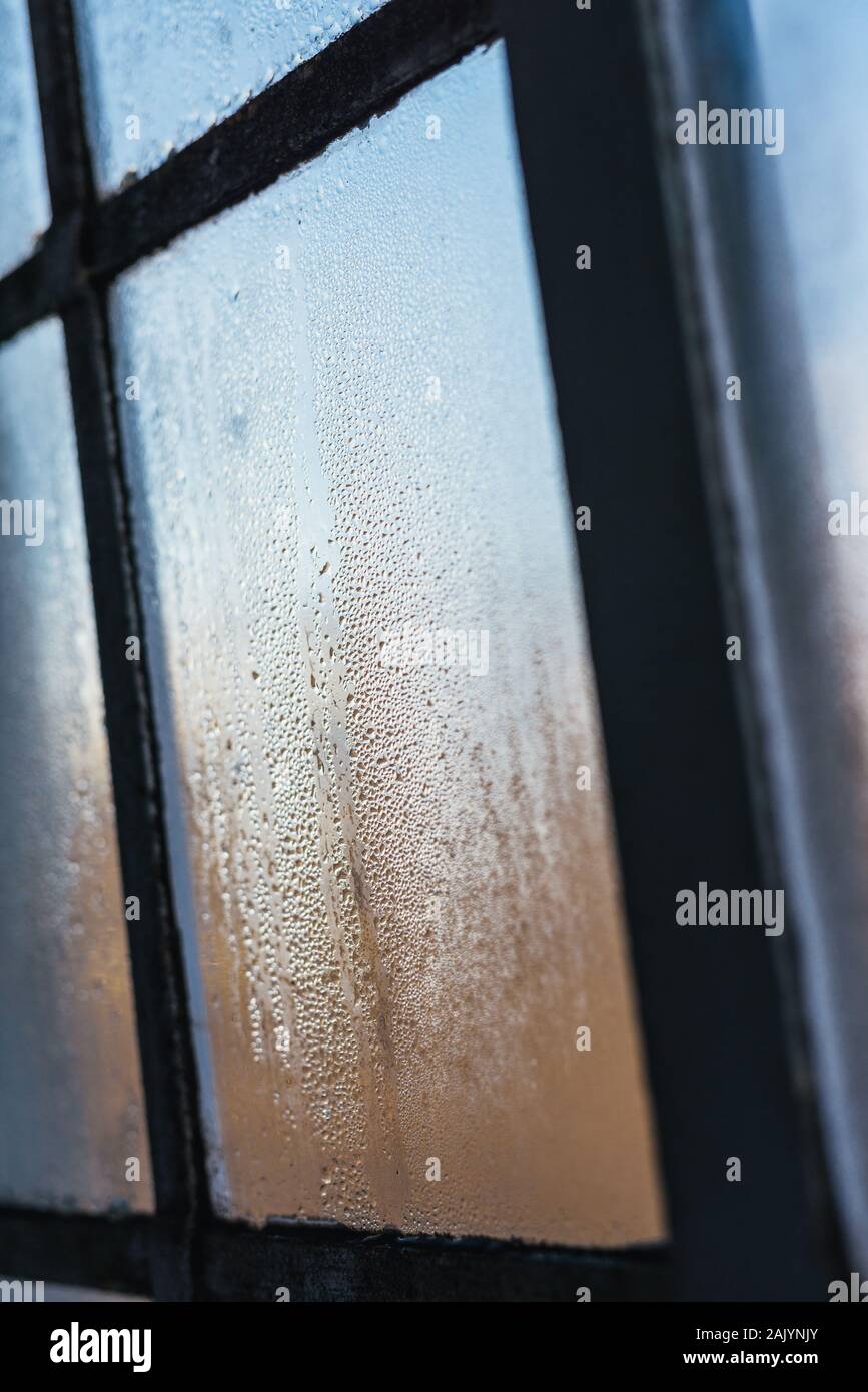 Steamy windows dripping with condensation Stock Photo - Alamy