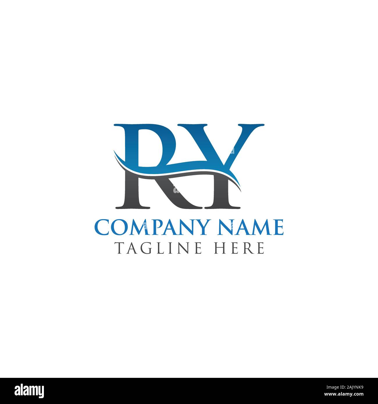 Initial Letter RY Logo Design Vector Template. RY Letter Logo Design ...