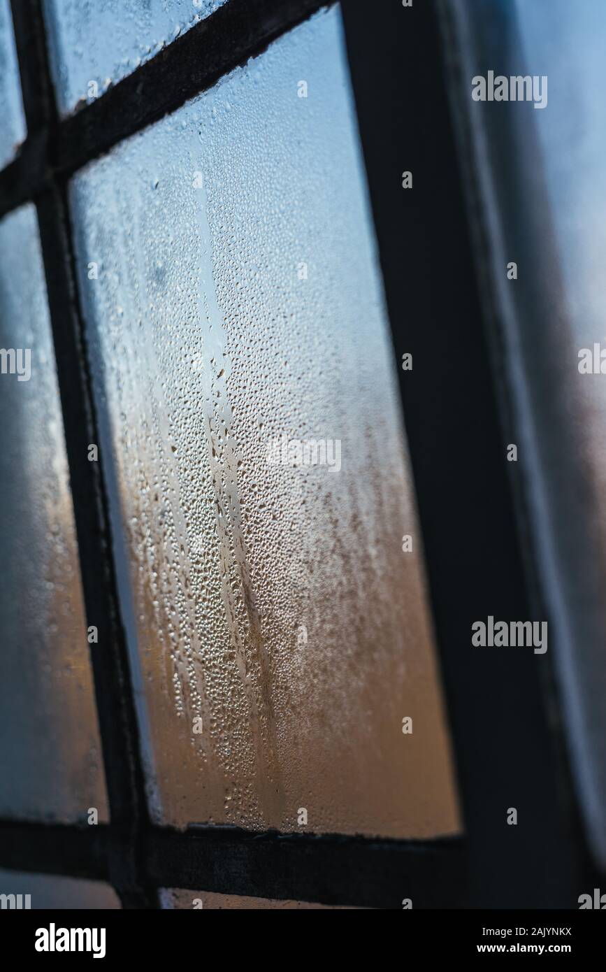 Steamy windows dripping with condensation Stock Photo - Alamy