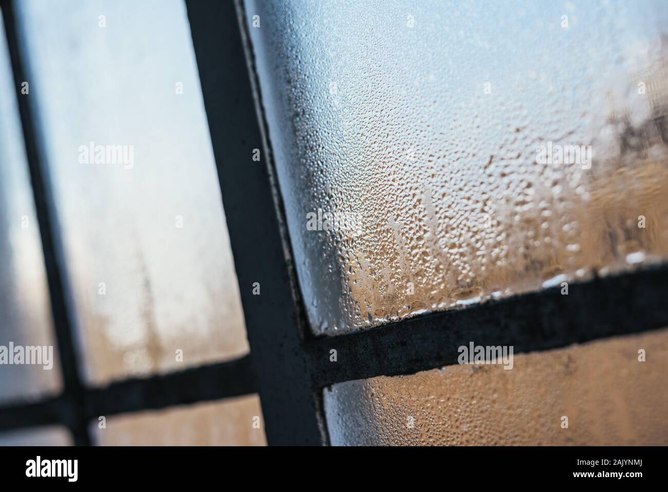 Steamy windows dripping with condensation Stock Photo - Alamy