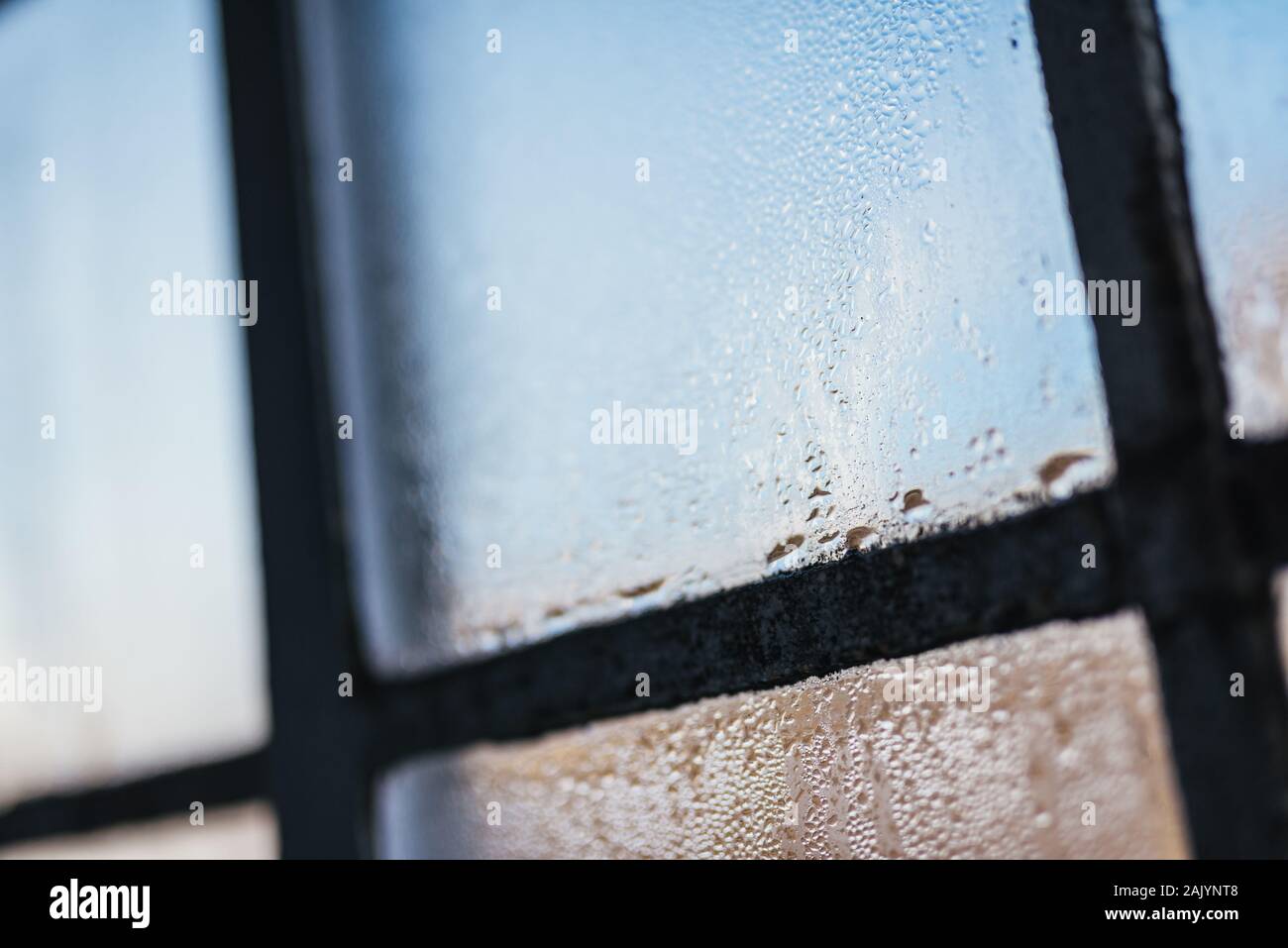 Steamy windows dripping with condensation Stock Photo - Alamy