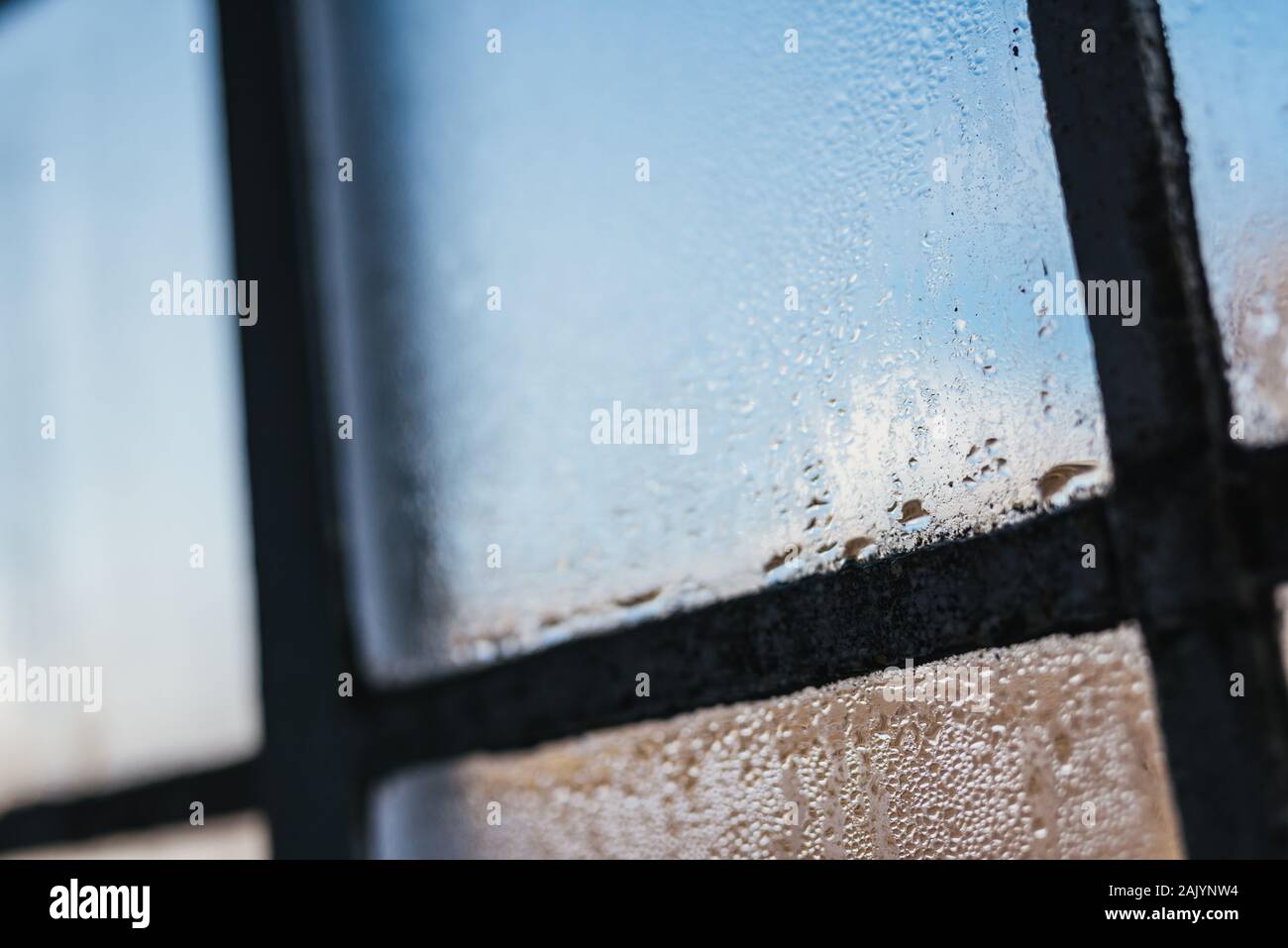 Steamy windows dripping with condensation Stock Photo - Alamy