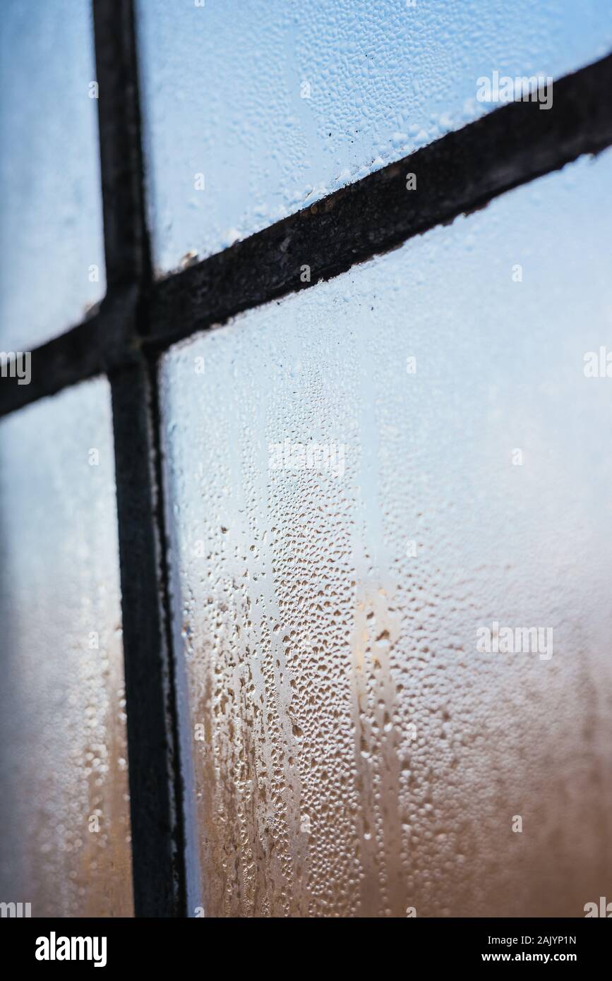 Steamy windows dripping with condensation Stock Photo - Alamy