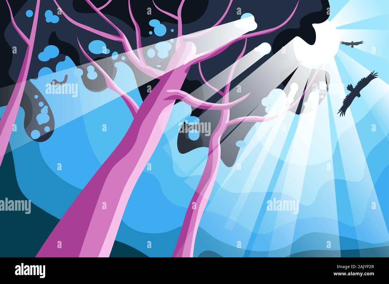 Sunrise beams morning sun Stock Vector Images - Alamy