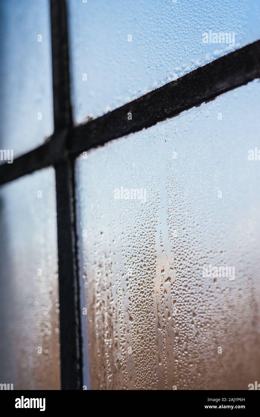 Steamy windows dripping with condensation Stock Photo - Alamy