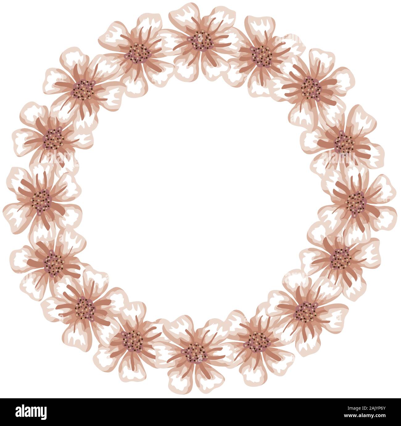 frame circular of cute flowers isolated icon Stock Vector Image & Art ...