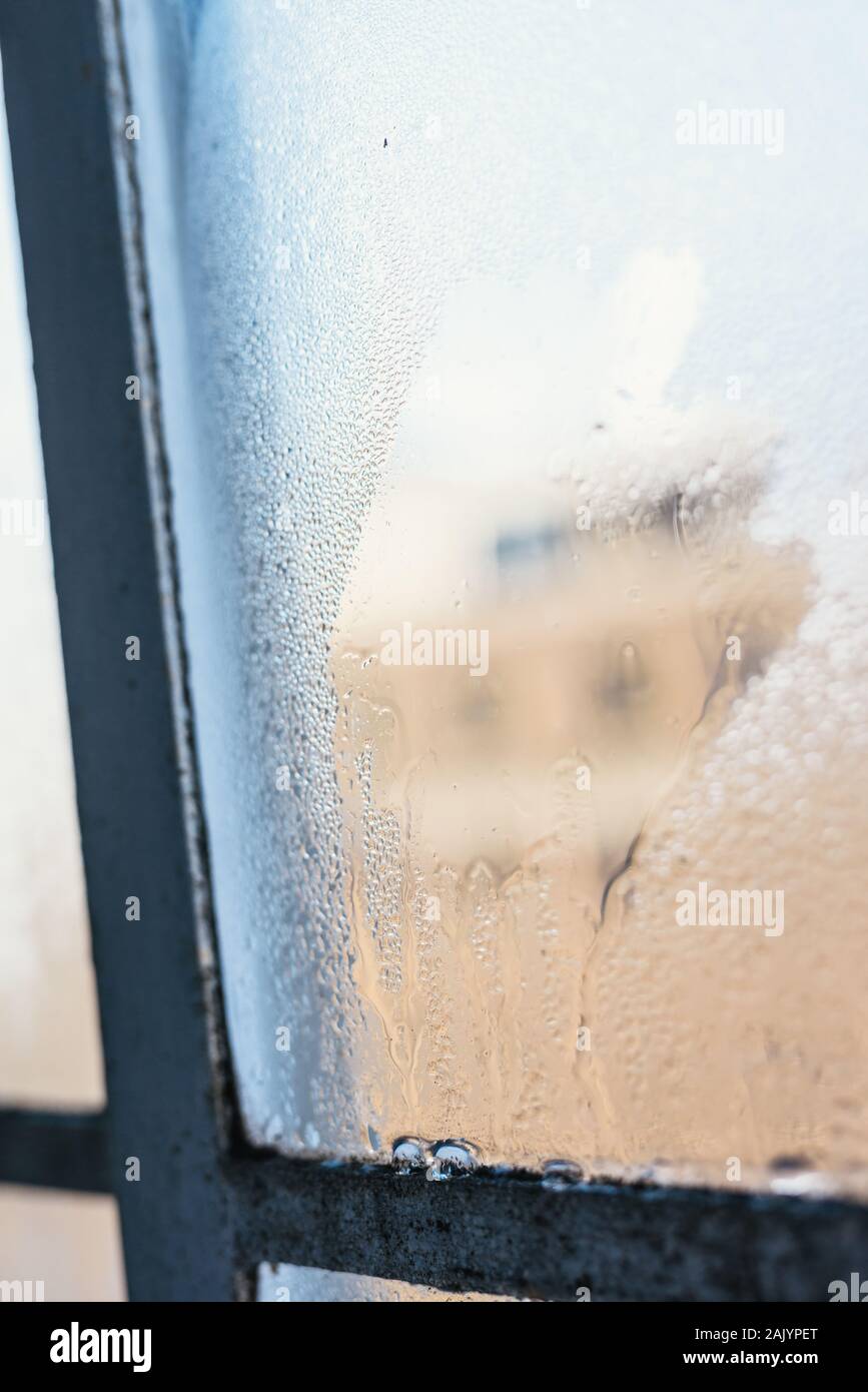 Steamy windows dripping with condensation Stock Photo - Alamy