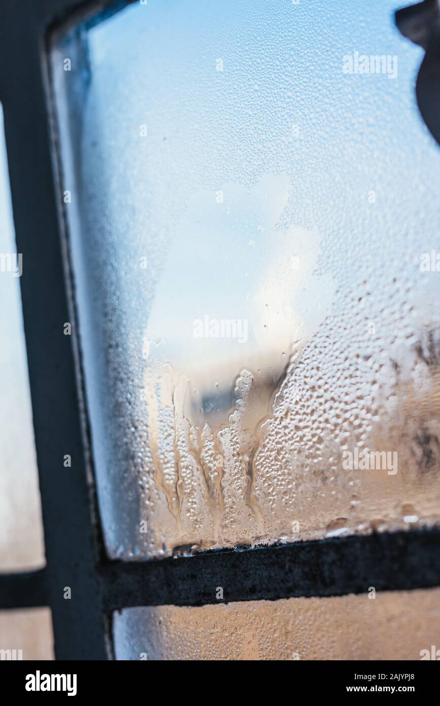 Steamy windows dripping with condensation Stock Photo - Alamy