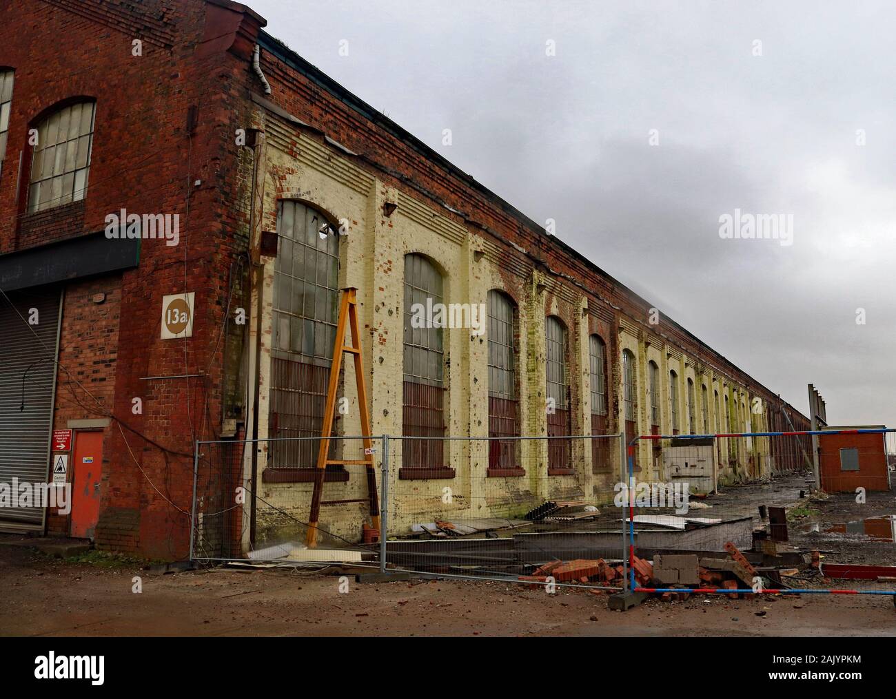 Outside the erecting shop of the former railway locomotive works at ...