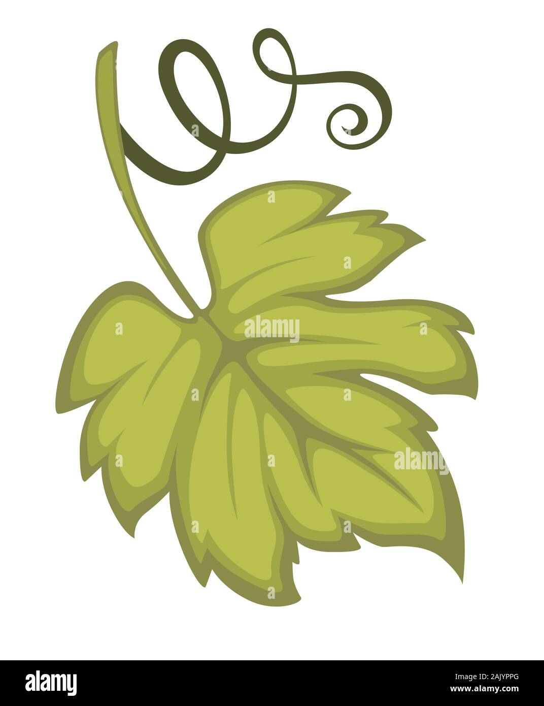Vine leaf, grape plant foliage isolated icon Stock Vector Image & Art ...