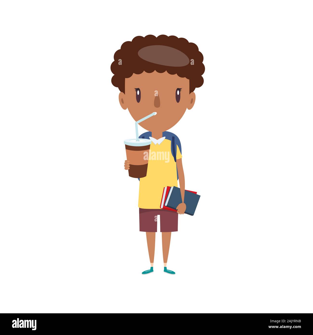 Smiling school kid. Cheerful elementary school student, kindergarten ...