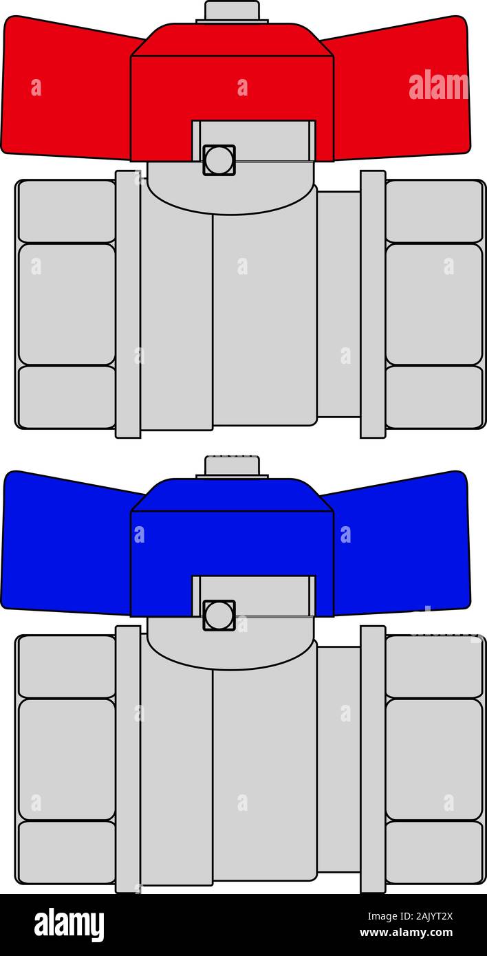 Pipe connectors with red and blue tap Stock Vector Image & Art - Alamy