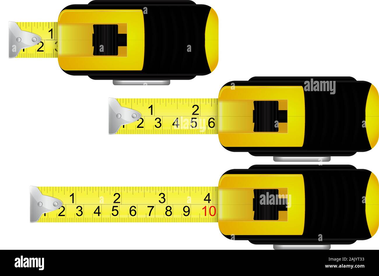 Yellow metal tape measure Stock Vector Image & Art - Alamy