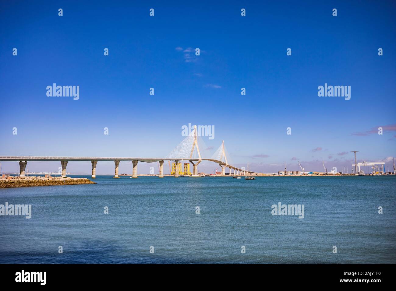 The Puente de la Constitucion de 1812 bridge of Cadiz in Andalusia ...