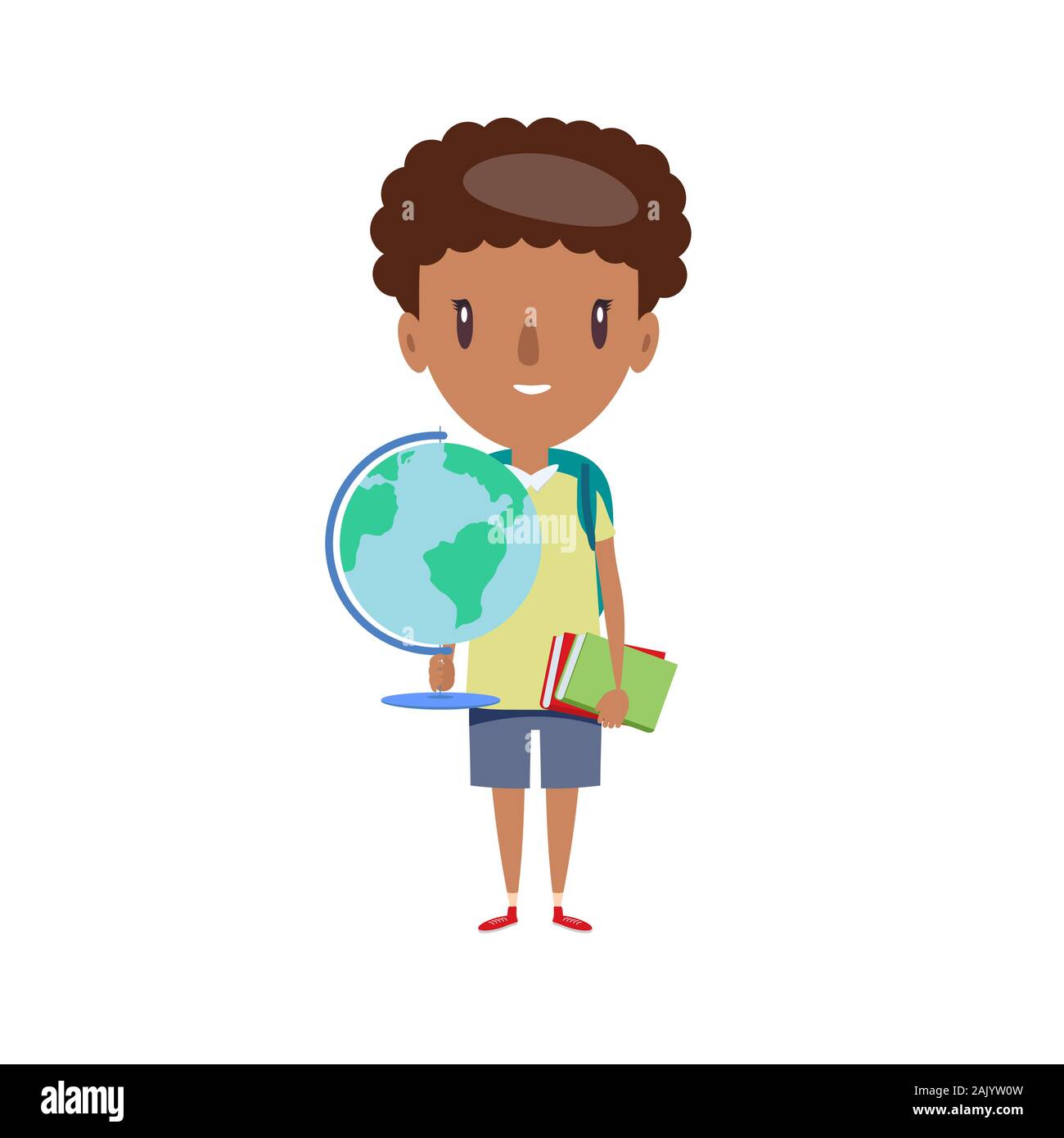 Smiling school kid. Cheerful elementary school student, kindergarten ...