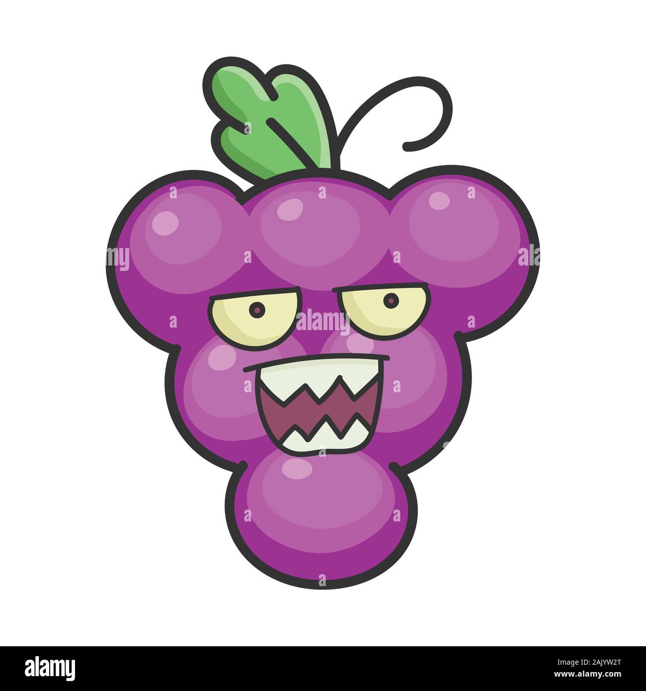Angry grape cartoon character icon isolated on white Stock Vector Image ...