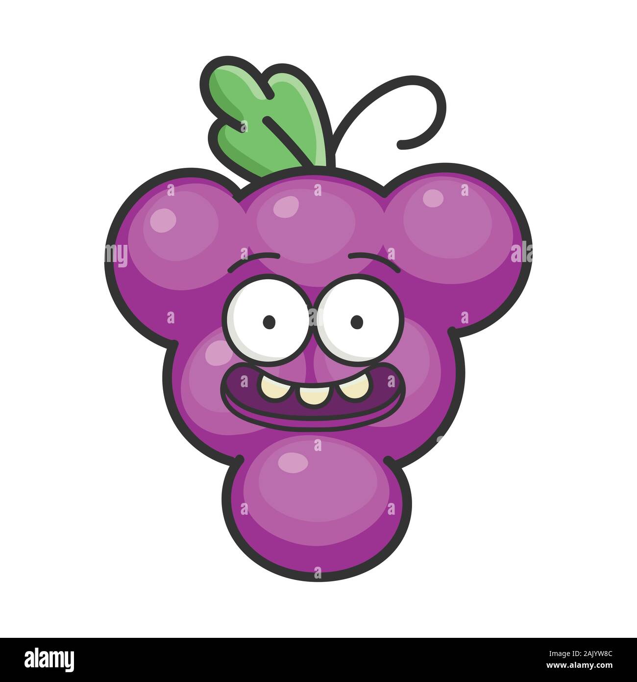 happy cheerful grape cartoon character icon isolated on white Stock ...
