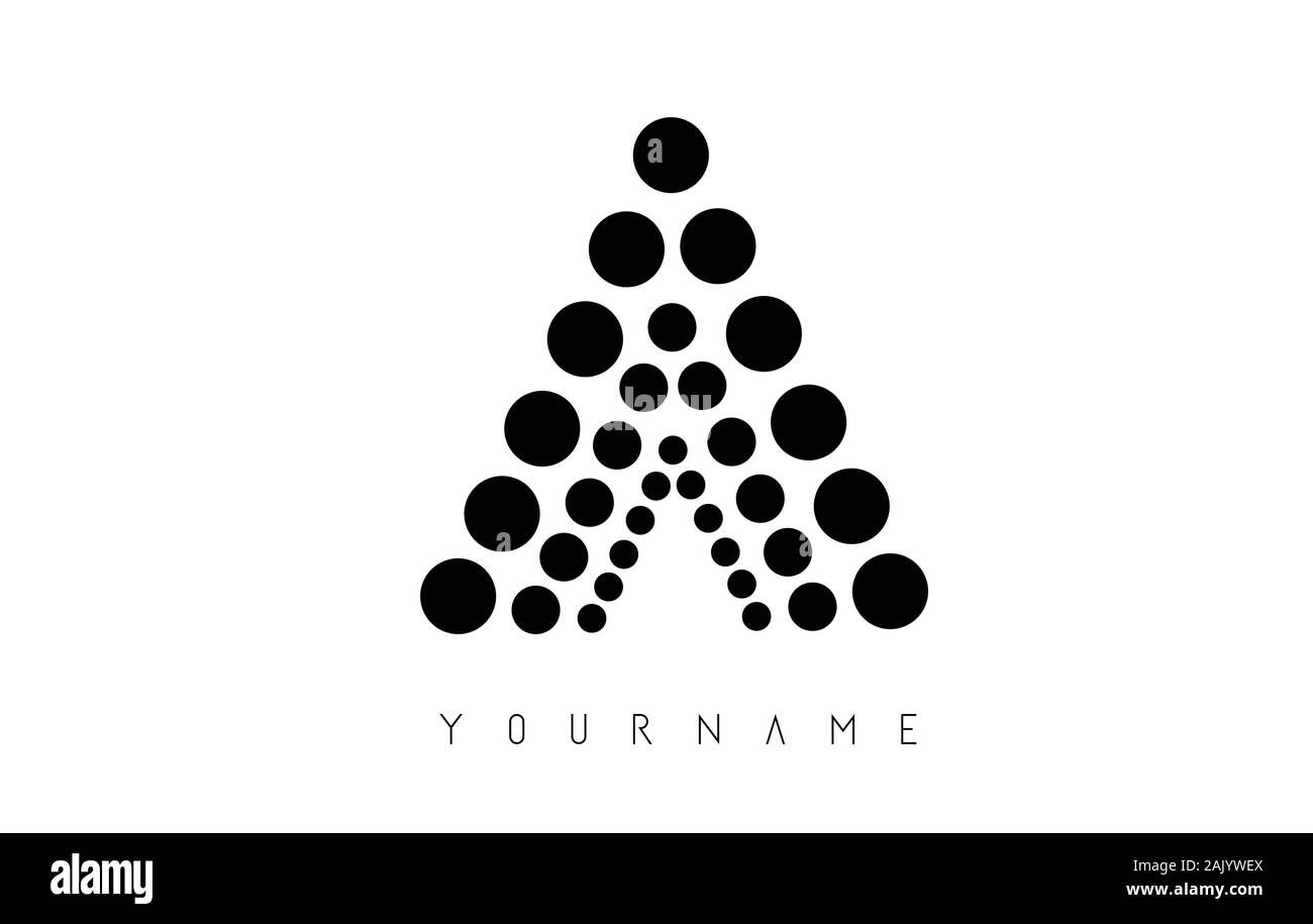 A Black Dotted Letter Logo Design. Dotted shape logotype Stock Vector ...