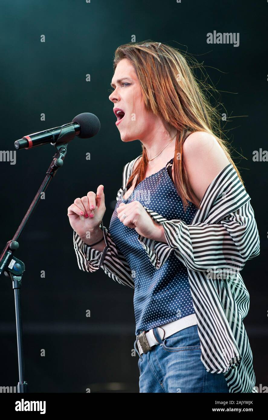 American singer, Beth Hart performing at the Cornbury festival, UK on ...