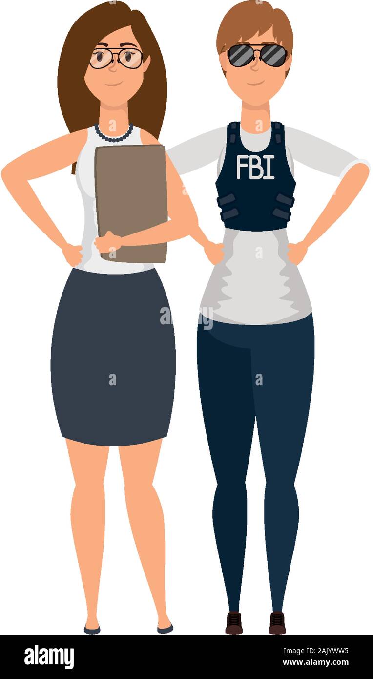 young women fbi agent and girl characters Stock Vector Image & Art - Alamy