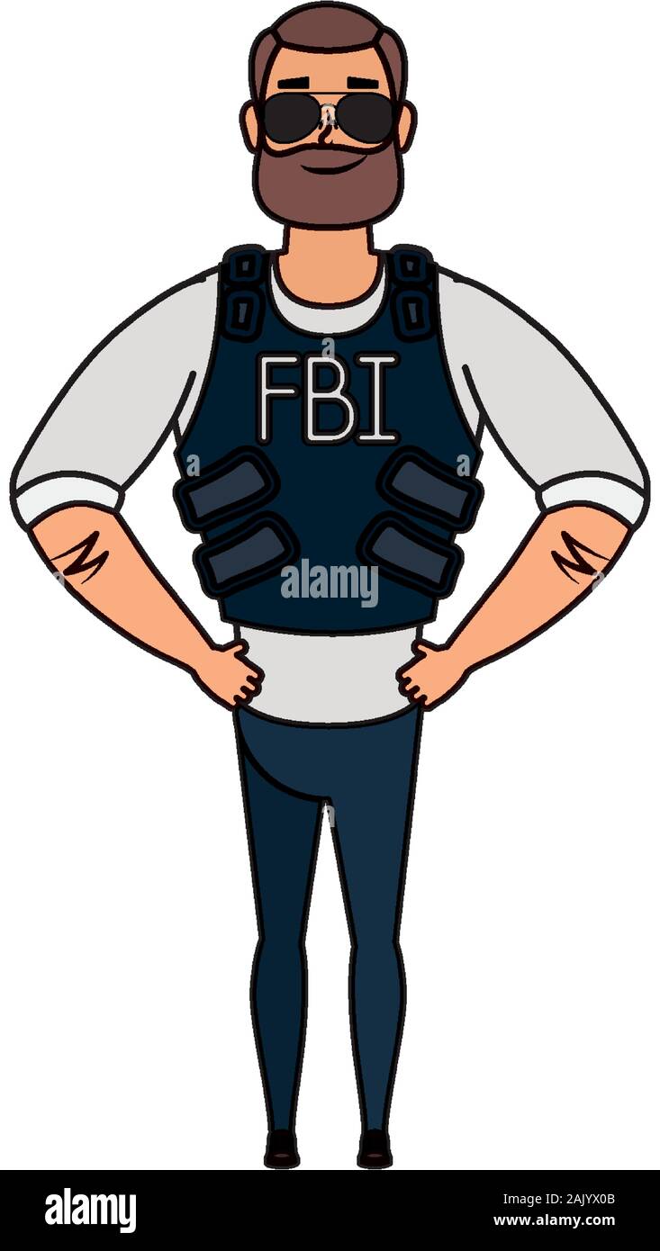young man with beard fbi agent Stock Vector Image & Art - Alamy
