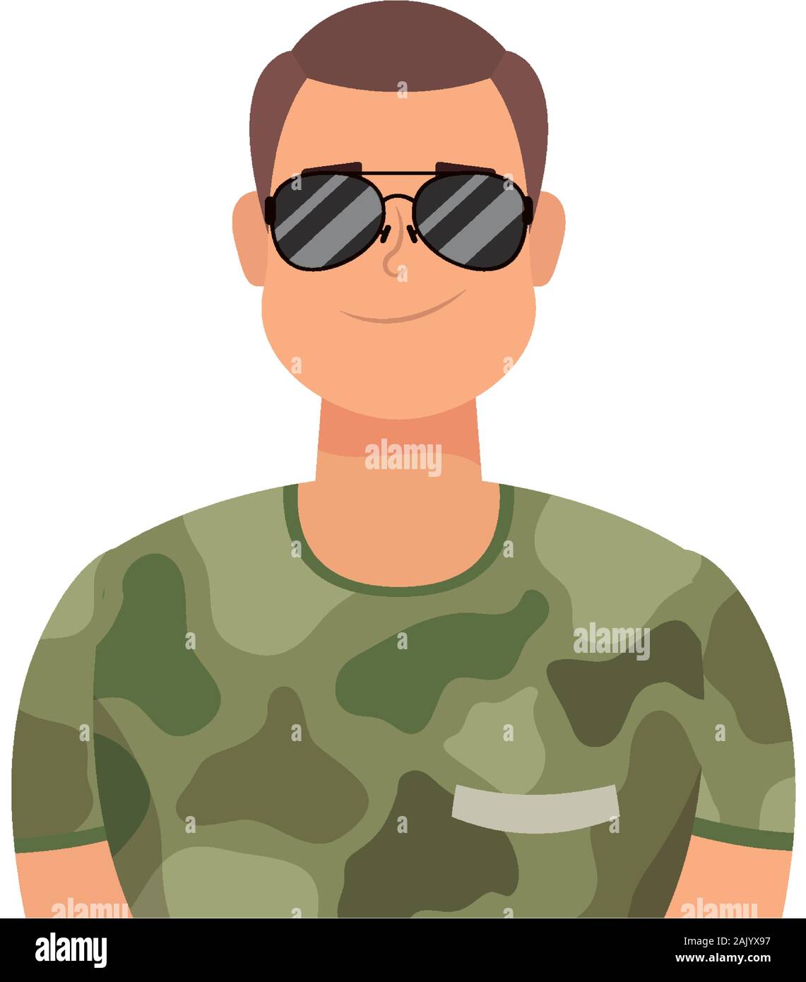 young man with military clothes character Stock Vector Image & Art - Alamy