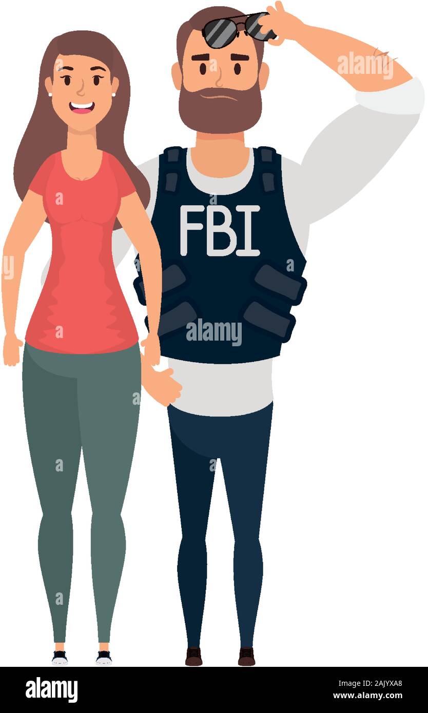 young man fbi agent with woman characters Stock Vector Image & Art - Alamy