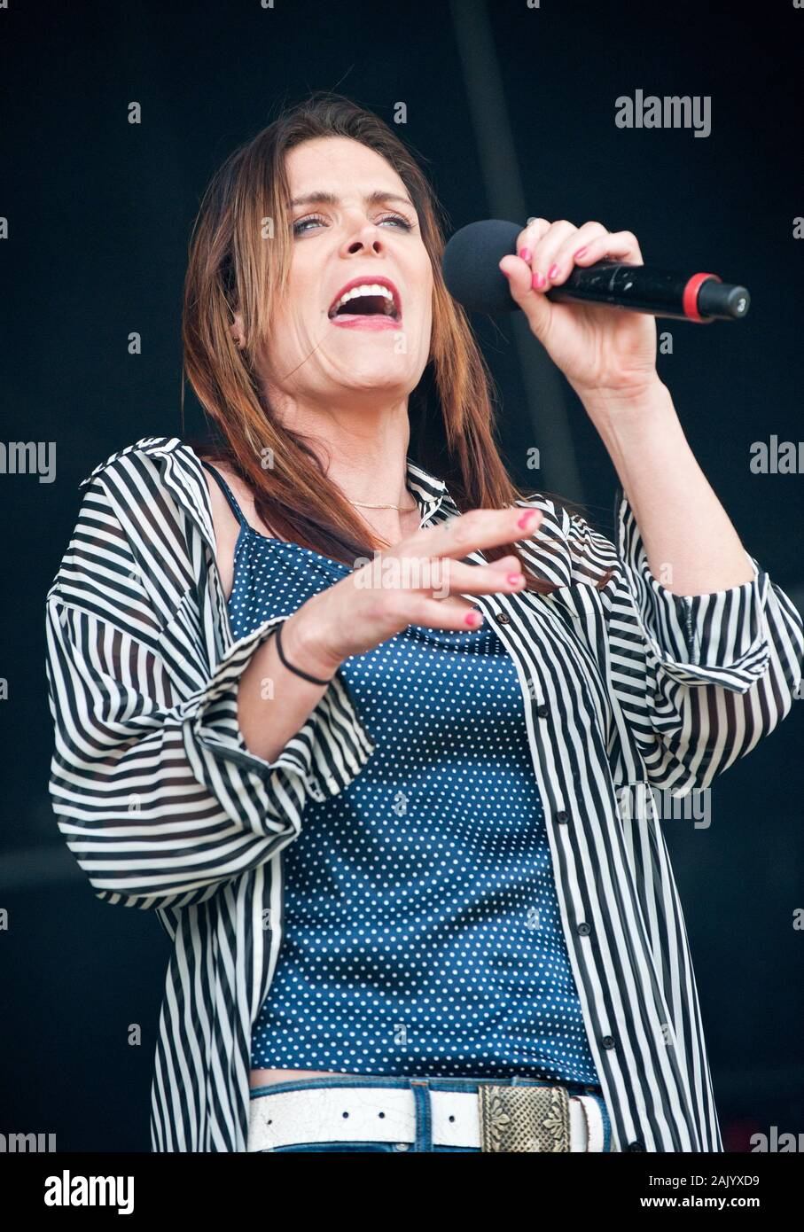 American singer, Beth Hart performing at the Cornbury festival, UK on ...