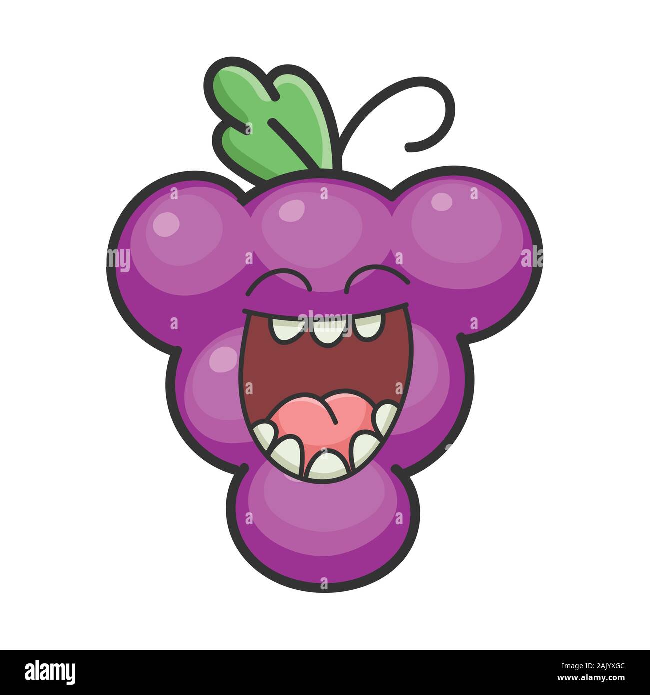 happy cheerful grape cartoon character icon isolated on white Stock ...