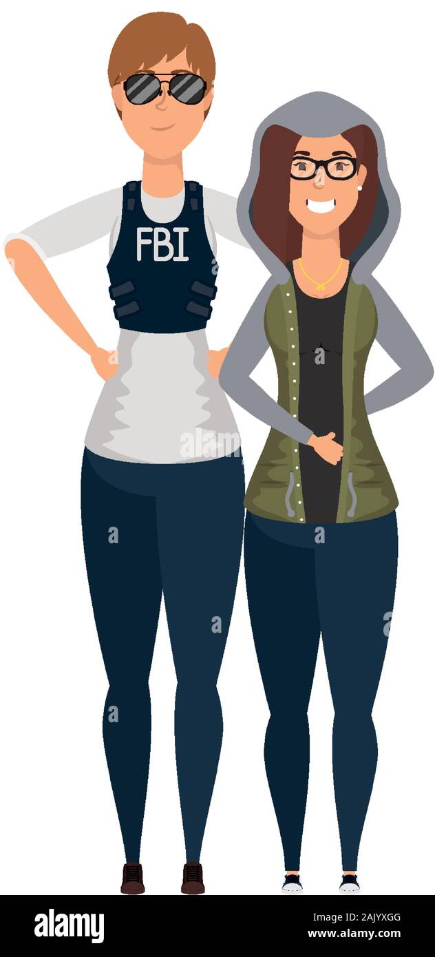 young women fbi agent and girl characters Stock Vector Image & Art - Alamy
