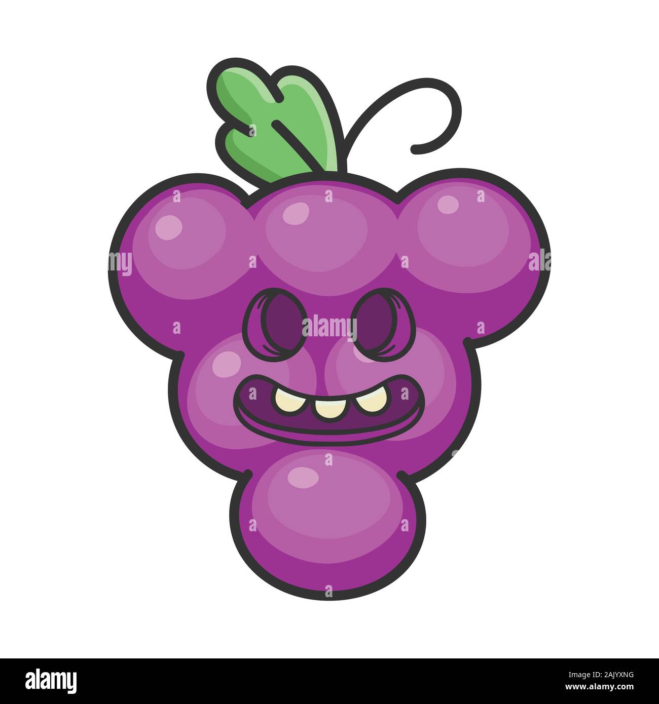 Cheerful cartoon grape character hi-res stock photography and images ...