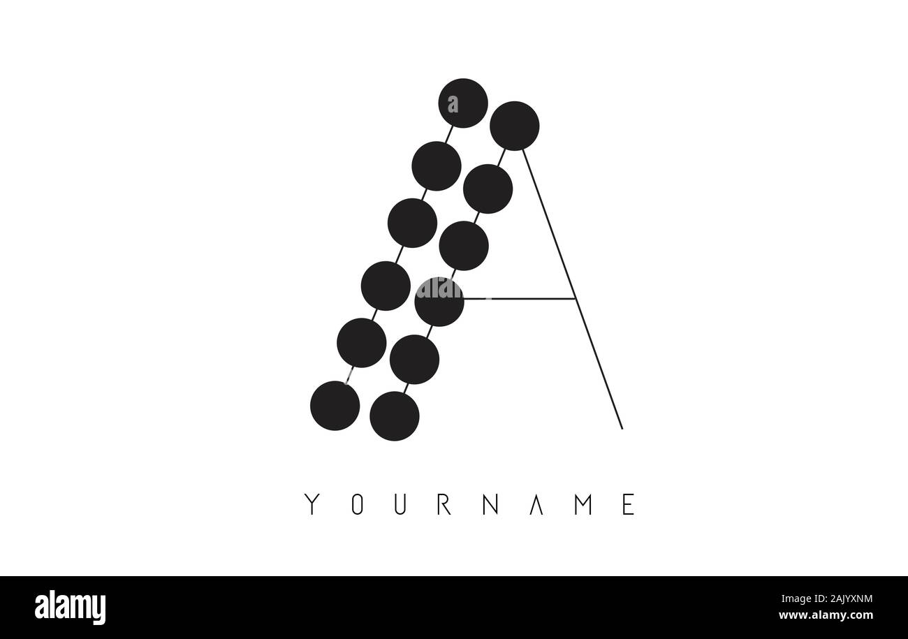 A Black Letter Logo with Dots and Lines. Dotted shape logotype Stock ...