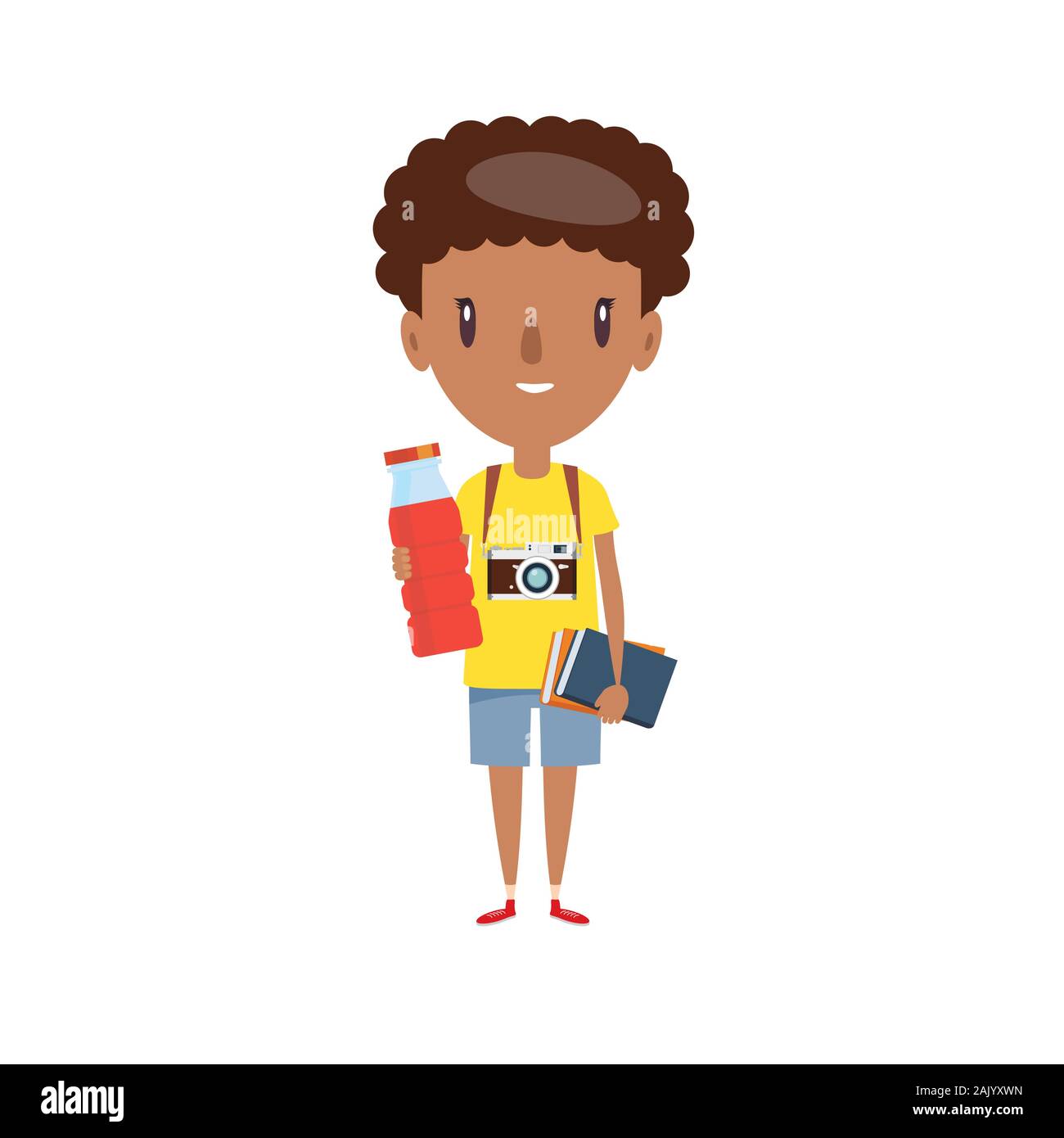 Smiling school kid. Cheerful elementary school student, kindergarten ...