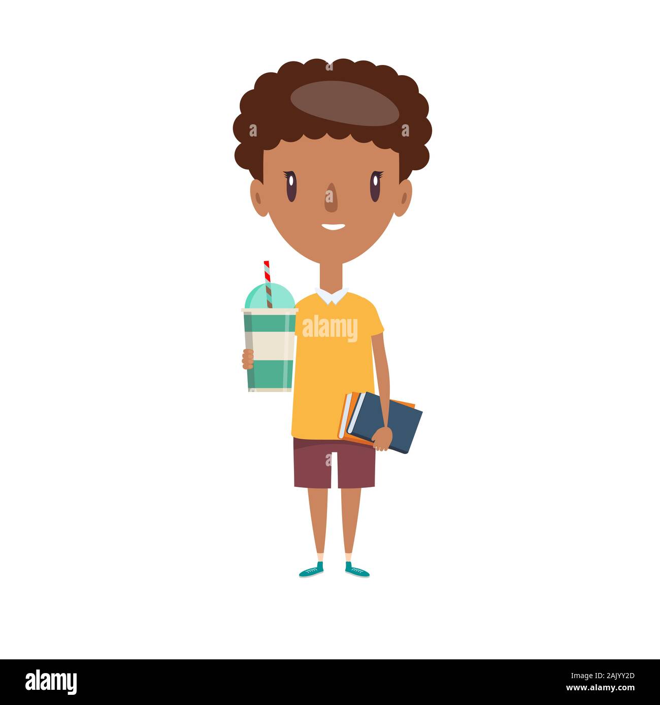 Smiling school kid. Cheerful elementary school student, kindergarten ...