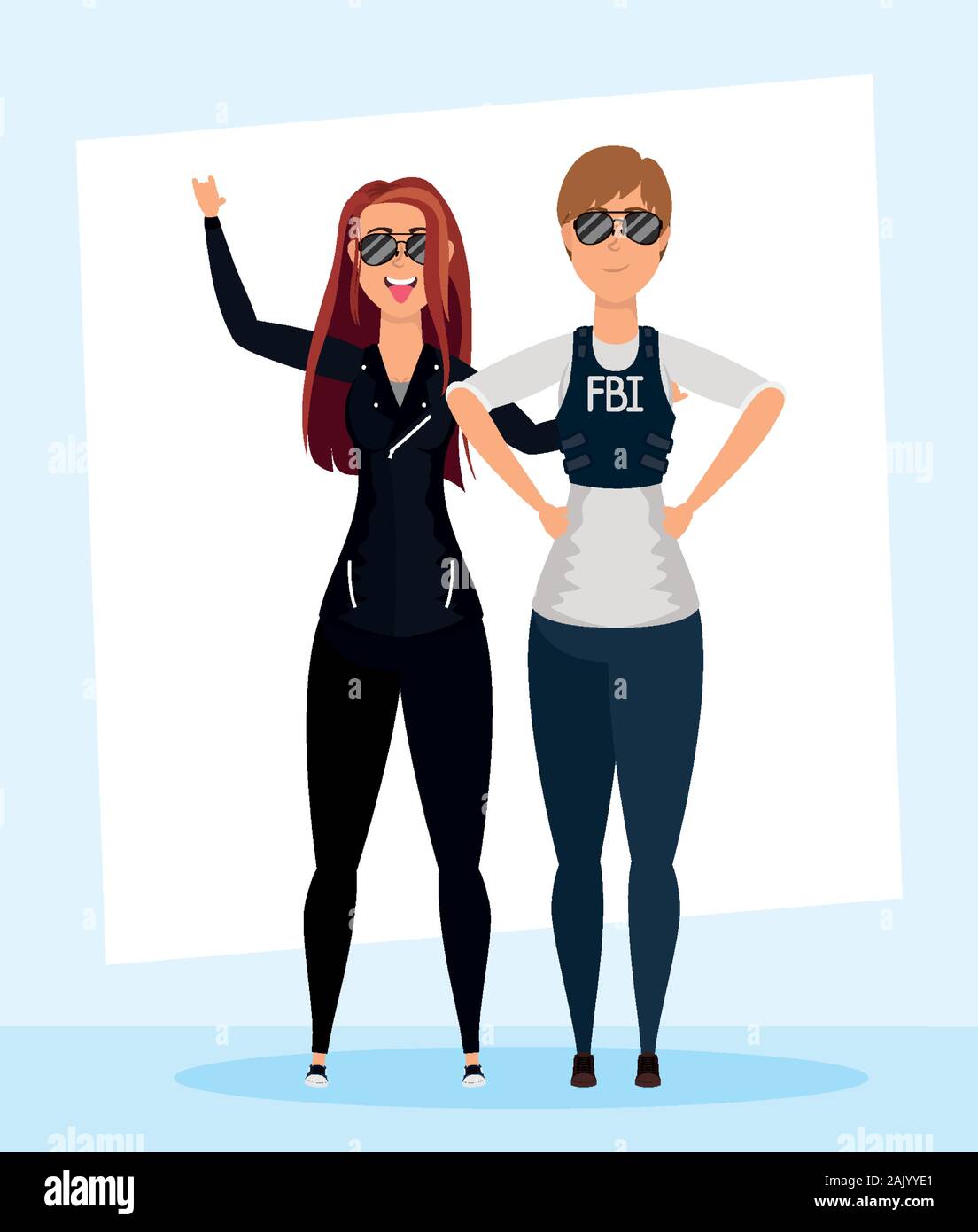 young women fbi agent and rude girl Stock Vector Image & Art - Alamy