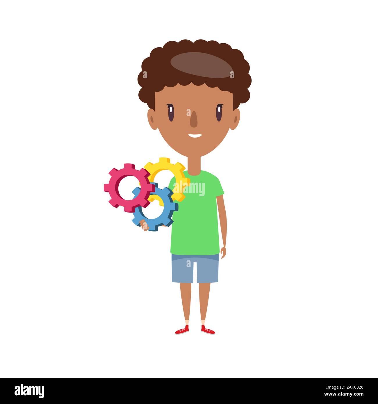 Smiling school kid. Cheerful elementary school student, kindergarten ...