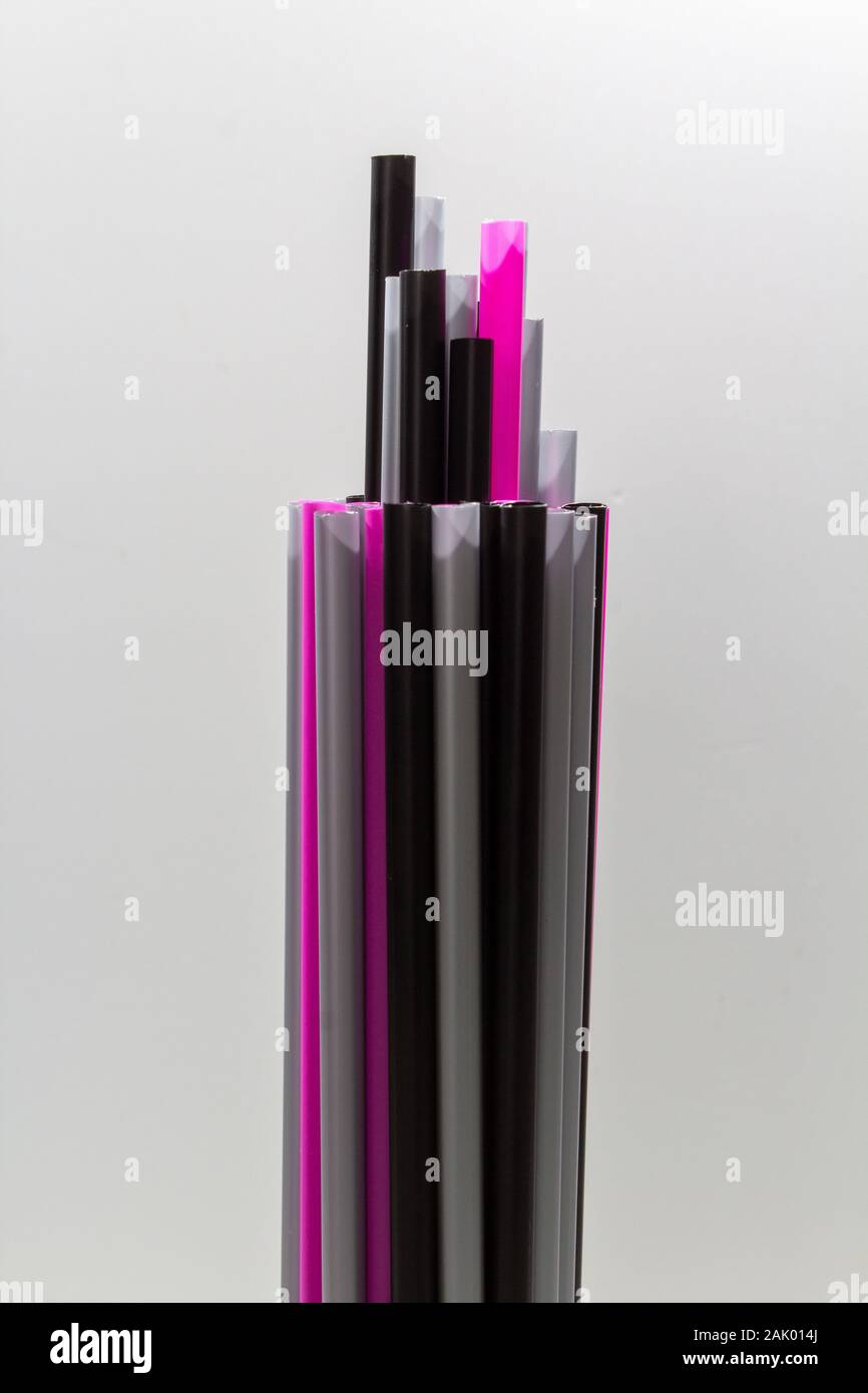 colorful drinking straws in different lengths Stock Photo - Alamy