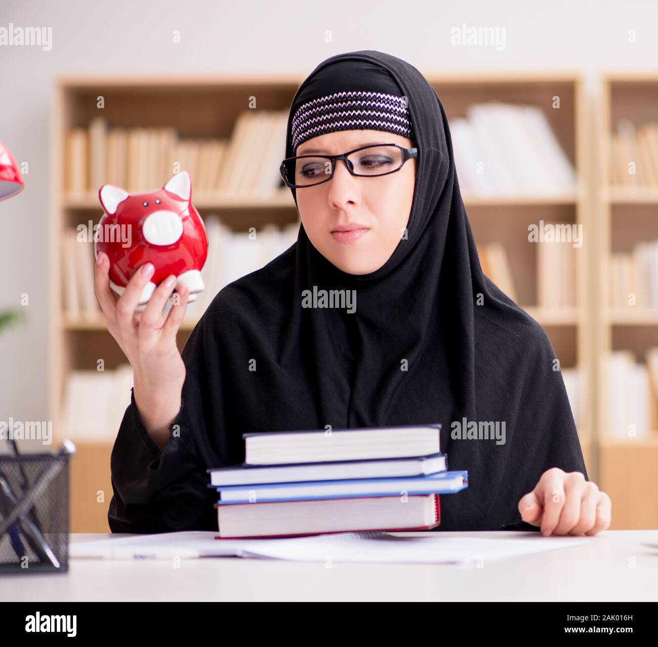 The muslim girl in hijab studying preparing for exams Stock Photo - Alamy