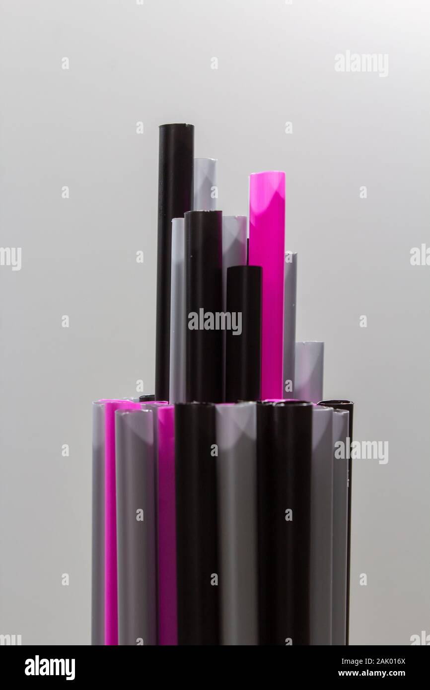 colorful drinking straws in different lengths Stock Photo - Alamy