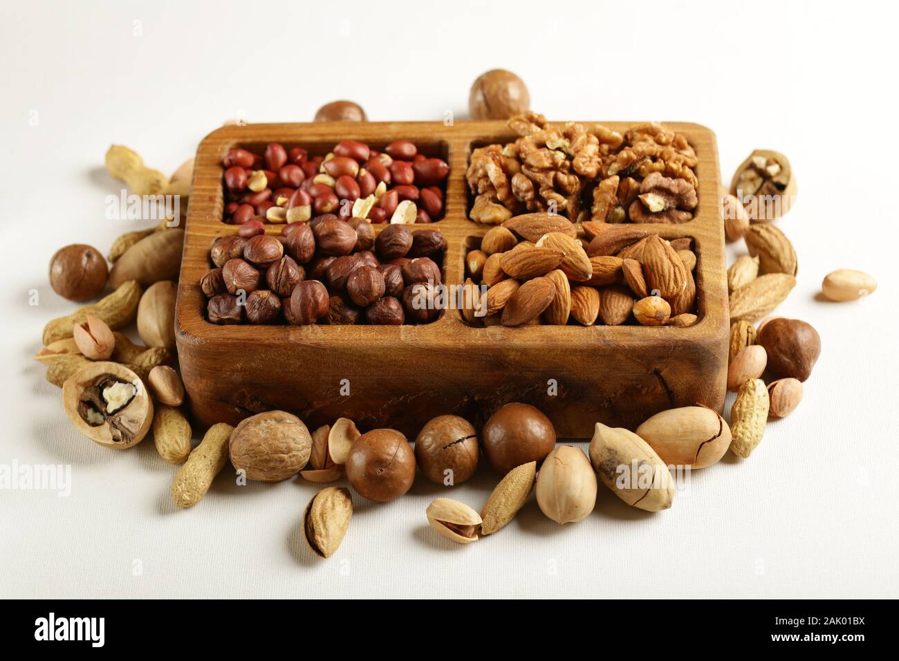 natural organic nuts mix for healthy eating Stock Photo - Alamy